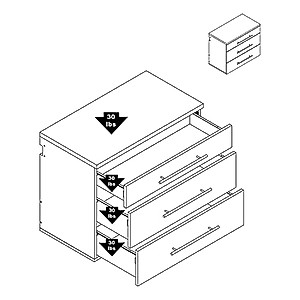 Prepac HangUps 3-Drawer Base Storage Cabinet, Black