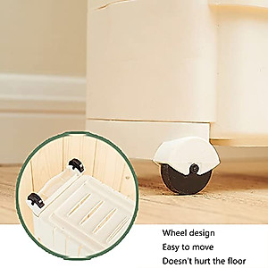 QFFL 4 Inch Kitchen Storage Cabinet, Plastic Slim Bathroom Rolling Cart with 4 Wheels and Hook, Narrow Shelving, for Paper Shampoo, White