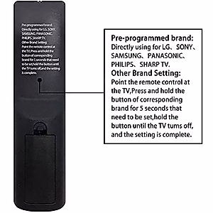 SMATAR Universal Remote Control for Samsung, Sony, LG, Hisense, Panasonic, Philips, Sharp, Sanyo, Insignia, Toshiba, Hitachi, TCL Smart TVs and More Brands of TV - Setup Easily
