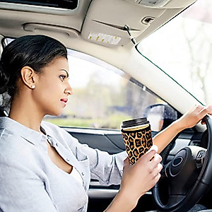 Abeillo 3 Pack Reusable Iced Coffee Sleeves 16-32oz Insulator Sleeves with Handle for Cold Drinks Beverages Drink Sleeve Holder for Popular Brands Coffee Cup (Leopard)