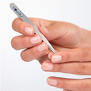 REMOS Splinter Tweezers stainless steel [3.75"/ 9.5 cm]fine tip red