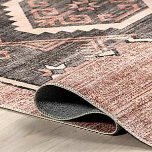 Rugs USA x Lauren Liess Sagebrush Geometric Machine Washable Area Rug, 9' x 12', Blush