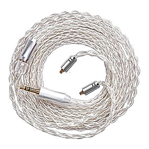 FEDAI Audio Earphone Cable 8 Core Silver Plated Replacement Cable, MMCX Cable Detachable Earphone Cable Replacement Earphone Wire for Shure 846 535 215 315 425 MAGAOSI K5 LZA4 A5 (3.5mm, MMCX)