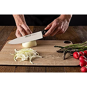 Arcos Chef Knife 8 Inch Stainless Steel. Cooking Knife to Cut and Peel Small Food. Ergonomic Polyoxymethylene Handle and 200mm Blade. Series Universal. Color Black