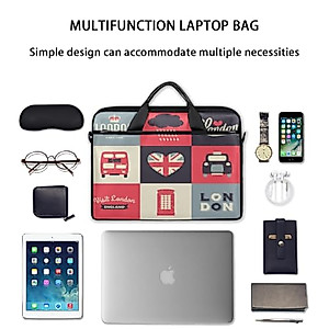 London Symbols Laptop Computer Bag Waterproof Shoulder Messenger Bag 13-15 inch Durable Laptop Tote Bag with Shoulder Strap Handle Lightweight Crossbody Briefcase