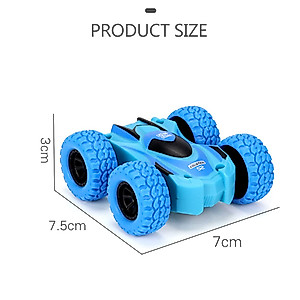 CLeternal Pull Back Cars, 4 Pack Monster Toys Truck Double-Sided Friction Powered Vehicles Flips Shockproof Inertia Cars Push and Go Vehicles for Kids Christmas Party Gift