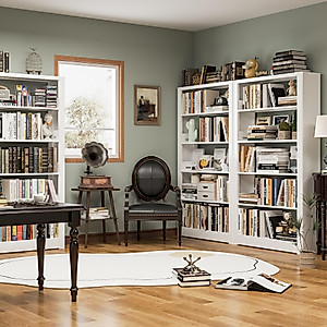 RpAosd Metal Bookshelf, 69" Heavy Duty Bookcase with 5 Adjustable Shelves, Open Shelf Bookcase, Free-Standing Library Bookshelf for Home Office, Library, Bedroom, Living Room (White)