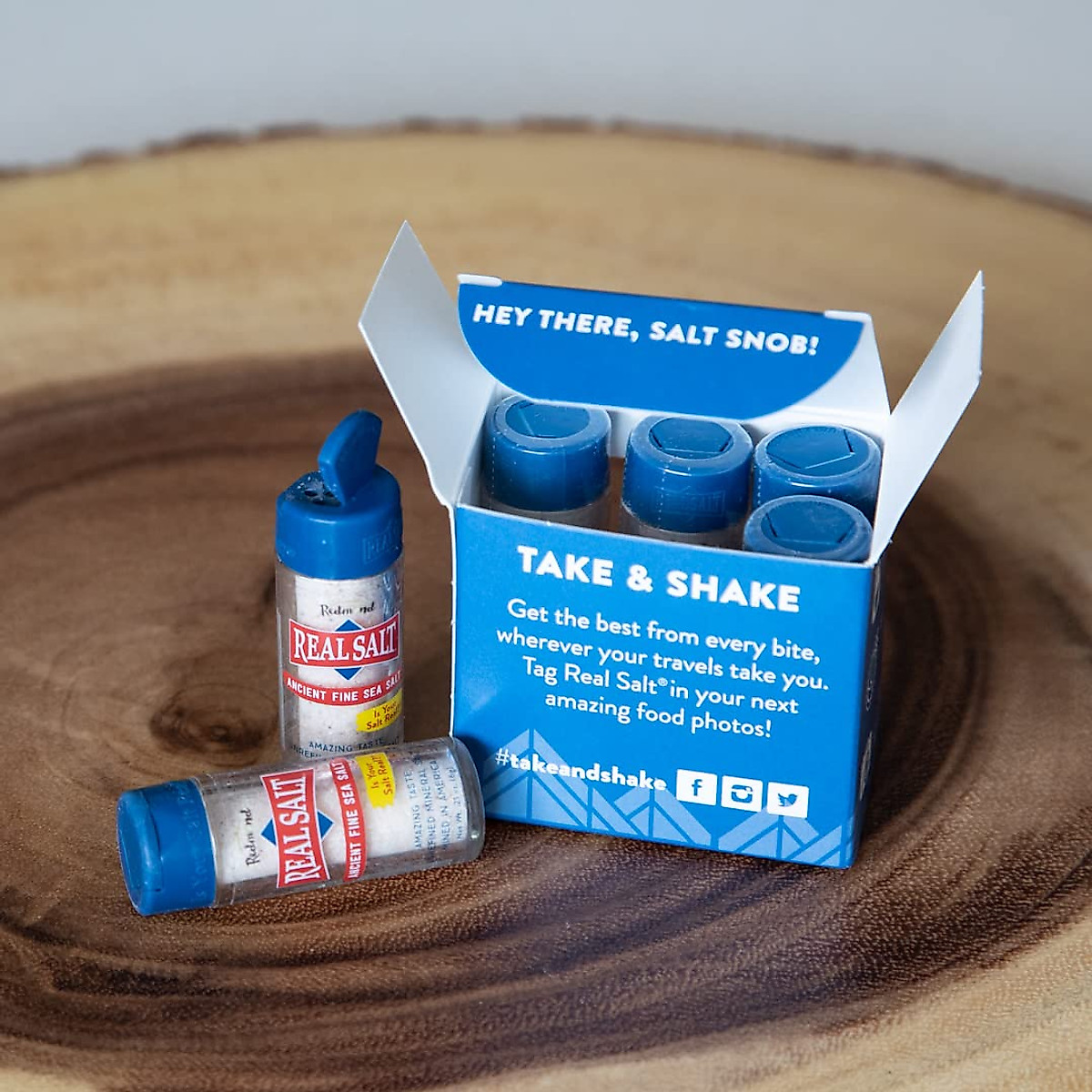 Redmond Real Sea Salt - Natural Unrefined Gluten Free Fine, 0.21 Ounce Pocket Shaker (6 Pack)