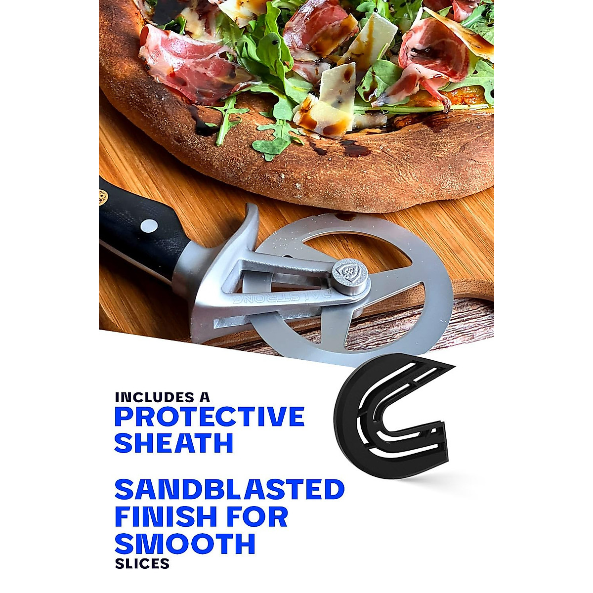 DALSTRONG Pizza Wheel - The Orbit Razor Pizza Wheel & Cutter - High-Carbon Heavy-Duty Stainless Steel - G10 Handle - Razor Sharp - Thumb Guard Protection & Blade Cover
