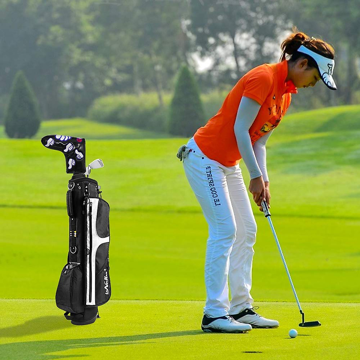 HISTAR Thumb Design PU Golf Putter Head Covers Headcover with Magnetic for Scotty Cameron Taylormade and Other All Brands Blade Headcovers (Black)