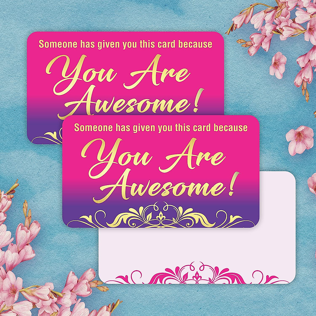 PARTH iMPEX You are Awesome Cards - (Pack of 100) Gold Foil Stamping 3.5" x 2" Appreciation Kindness Matters Card for Teachers Employees Coworker Staff