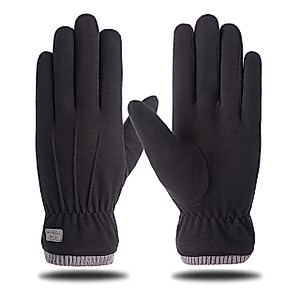 Muryobao Womens Winter Gloves Touchscreen Warm Thermal Soft Lining Elastic Cuff Cold Weather Windproof Gloves Black