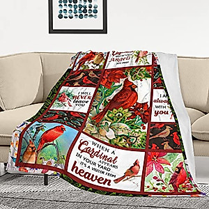 GYUIYTI Christmas Red Bird Blanket for Women Cardinals Birds Blankets, Gift for Women Blanket All Season Fleece Flannel Blanket Valentines Birthday Anniversary