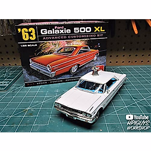 AMT 1963 Ford Galaxie 1/25 Scale Plastic Model Kit, White, AMT1186