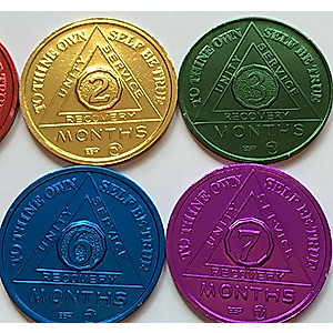 SET of 12 Recovery AA Medallion / Coins BSP 24hr-11mo Commemorative