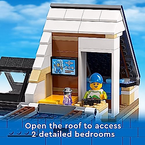 LEGO My City Family House and Electric Car 60398 Building Toy Set, includes a Kitchen, 2 Bedrooms, Greenhouse, Solar Panels Plus 3 Minifigures and a Puppy, Gift Idea for Ages 6+