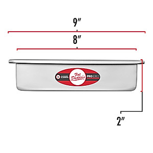 Fat Daddio's POB-8122 Sheet Cake Pan, 8 x 12 x 2 Inch, Silver