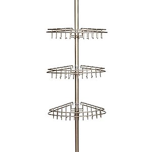 Kenney 3-Tier Tension Pole Shower Caddy with Stainless Steel Baskets