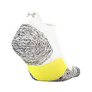 Under Armour Unisex-Adult Run Cushion No Show Tab Socks, Multipairs , White (1-Pair) , Large