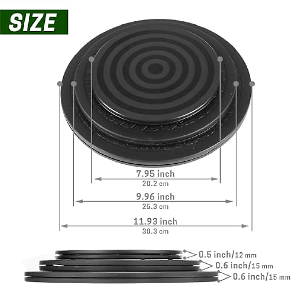 8" Bonsai Turntable Heavy Duty Rotating Garden Swivel Stand for Easy Trimming and Displaying Potted Plant