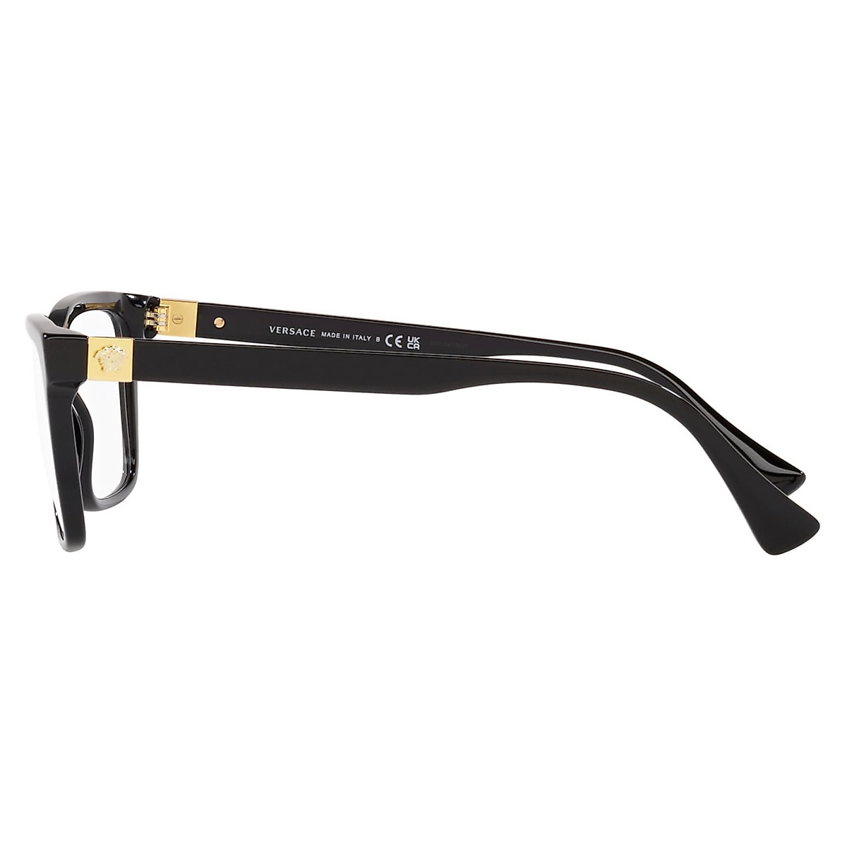 Versace VE 3328 GB1 Black Plastic Rectangle Eyeglasses 56mm