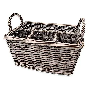 Home Milbrook Wicker Flatware Caddy in Grey
