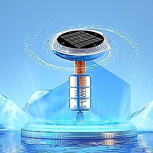BLUE WORKS Solar Pool Ionizer - Pool Ionizer Solar Powered, Long Lasting Cooper Anode up to 32,000 Gallons, 85% Less Chlorine