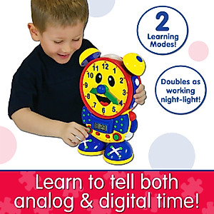 The Learning Journey Telly The Teaching Time Clock - Electronic Analog & Digital Time Telling Aid with Two Quiz Modes & Night Light - Telling Time Teaching Clock - Award Winning Toys
