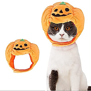 ANIAC Dog Halloween Hat Kitten Pumpkin Cap Puppy Party Cosplay Trick Costume Pet Cute Headgear Festival Head Accessory for Cat and Small Dogs (Small)