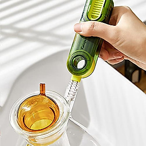 Water Bottle Cleaner Brush Set, Meritpick 3 in 1 Multipurpose Bottle Gap Cleaner Brush & Long Handle Silicone Bottle Brush & Straw Cleaner Brush for All Water Bottle, Baby Bottles (Green)