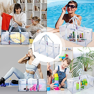 Clear PVC Travel Makeup Toiletry Storage Bag Large Capacity Plastic Tote Bag Cosmetic Clothes Organizer Bag for Men and Women