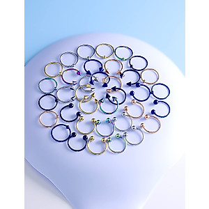 Vsnnsns 20G Surgical Steel Horseshoe Captive Bead Nose Hoop Rings Septum Piercing Jewelry Cartilage Helix Tragus Rook Earring Hoop Lip Eyebrow Ring Piercing Jewelry for Women Men 10mm 36pcs