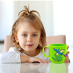 ArtCreativity Dinosaur Mugs for Kids, Set of 4, 3-Inch Plastic Cups in Assorted Colors & Designs, Ideal for Dinosaur Party Favors, Gifts,Photo Booth Props, Table Decorations for Themed Parties