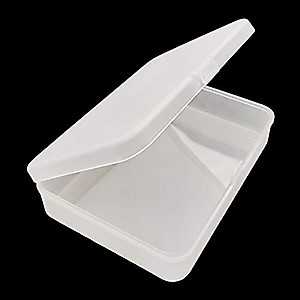 Goodma 8 Pieces Frosted Rectangular Plastic Boxes Empty Storage Organizer Containers with Hinged Lids for Small Items and Other Craft Projects (4.5 x 3.3 x 1.1 inch)