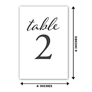 UP THE MOMENT Black Wedding Table Numbers, 1-25, Centerpiece Decorations, Double Sided 4x6, Numbers 1-25 and Head Table Card Included, for Table Number Holders