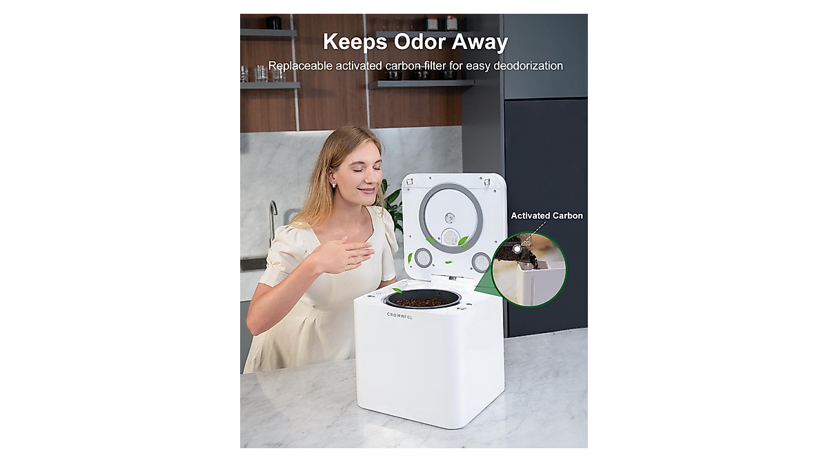 CROWNFUL Smart Waste Kitchen Composter with 3.3L Capacity, Turning Food ...