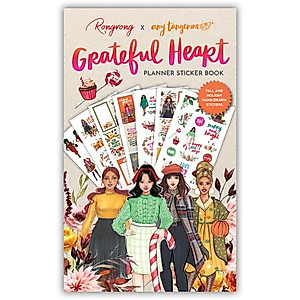 The Rongrong Grateful Heart Sticker Book for Planners, Calendars, Journals and Projects – Premium Quality Hand Drawn Perfect for Fall and Holiday Planning – Scrapbook Accessories – 24 Sheets