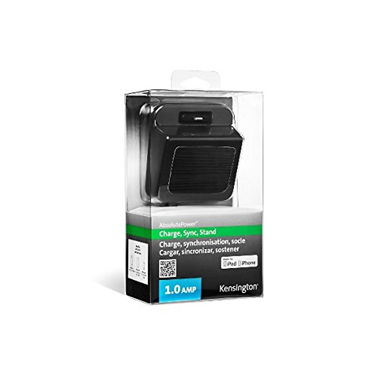 Kensington K39765AM AbsolutePower Charge and Sync Stand with Lightning Dock Connector for iPhone 5 - Retail Packaging - Black