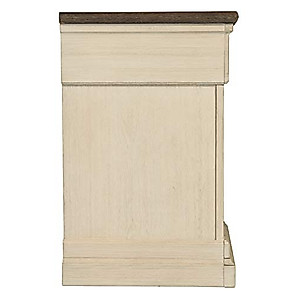 Signature Design by Ashley Bolanburg Farmhouse 1 Drawer Nightstand with Outlets & USB Charging Ports, Antique White