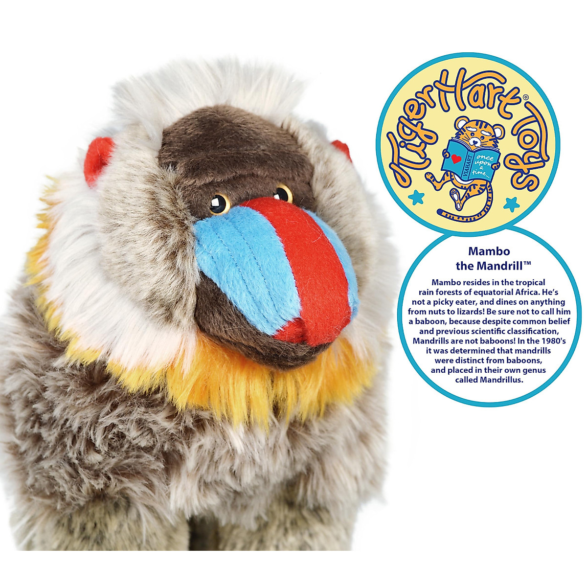 TigerHart Mambo The Mandrill - 10.5 Inch Stuffed Animal Plush Baboon