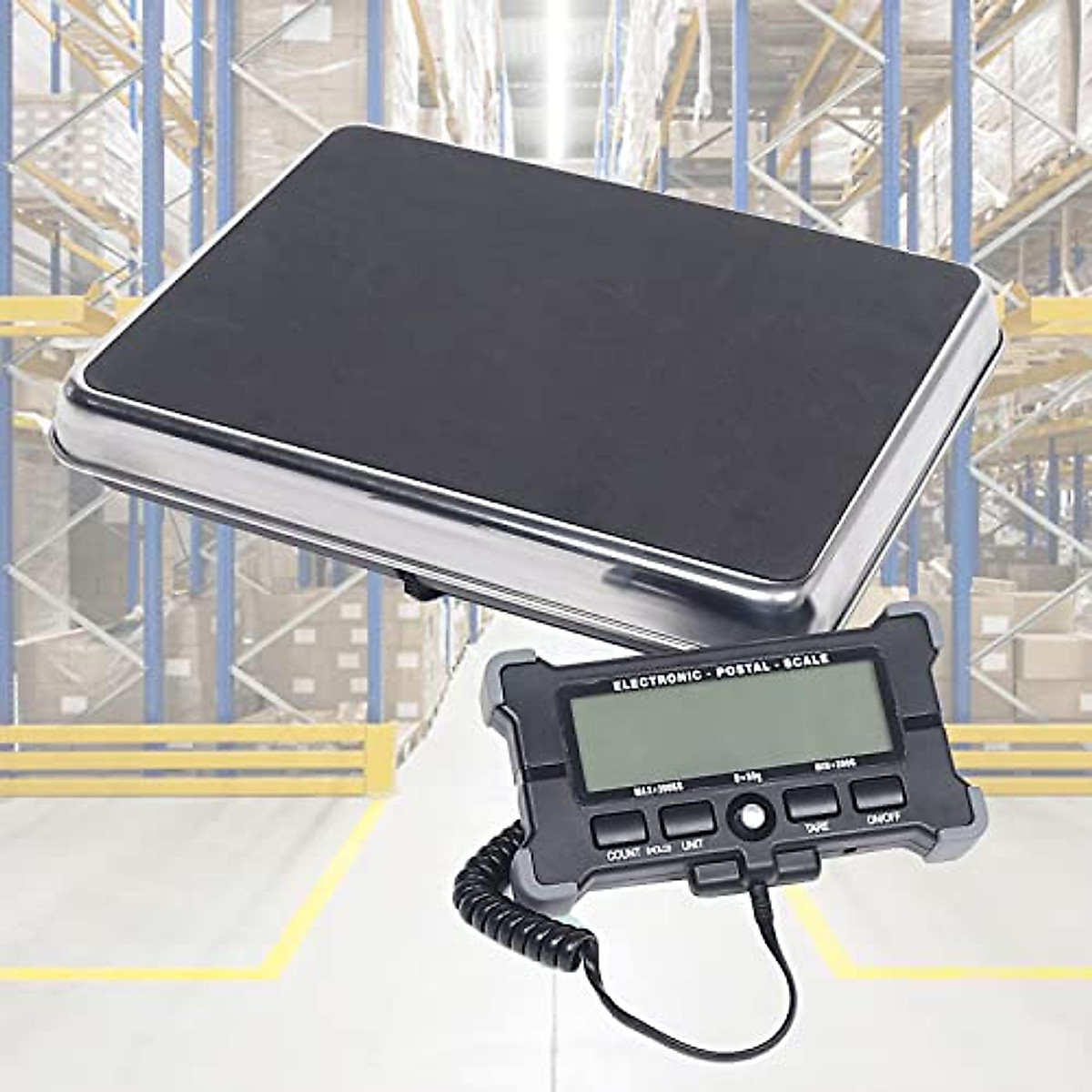 LOYALHEARTDY 440lb Digital Shipping and Postal Scale, with Heavy Duty Stainless Steel Large Platform, Industrial Floor Scale 2 AAA Batteries Include 12.4"X 9.8"