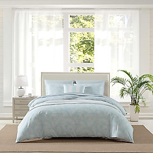 Tommy Bahama - Queen Duvet Cover Set, Soft & Breathable Bedding with Matching Shams, Tropical Home Decor, Oeko-Tex Certified (Art of Palms Blue Lagoon, Queen)