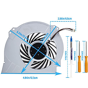 ARLBA PS4 CPU Cooling Fan Replacement for Sony PlayStation 4 Pro Ps4 Pro Fan CUH-7000 CUH-7XXX Cuh-7000Bb01 CUH-7215B 7000-7500 6X29Frs Series G95C12MS1CJ-56J14 G95C12MS1AJ-56J14 KSB1012H with Tools