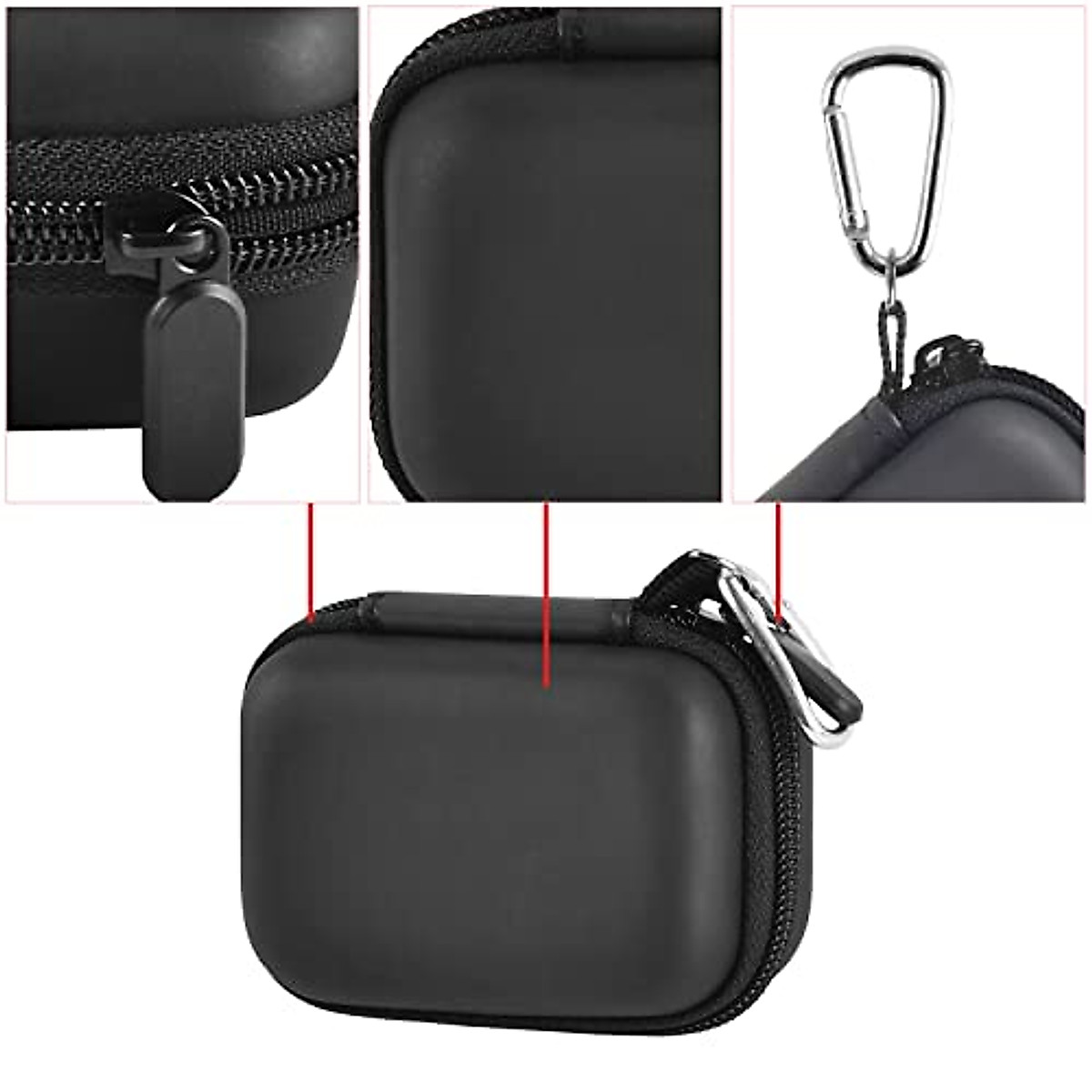 Case Compatible with iWALK Portable Charger Power Bank 4500/ 4800mAh. Charging Battery Pack Holder Storage for LinkPod Mini for iPhone 13/ 12/ 11/ Pro Max, Pocket Organizer for USB-C - Black Bag Only