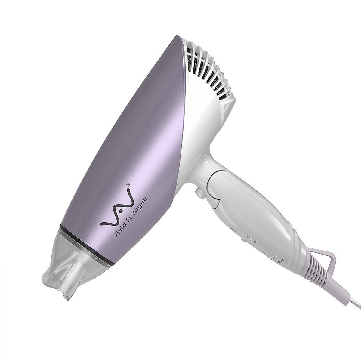 VAV 1875w Negative Ion Medium Size Hair Dryer, Home-Use&Professional Blow Dryer with Folding Handle, Dual Voltage Travel Dryer