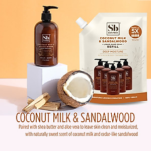 Soapbox Liquid Hand Soap Refill, Coconut Milk & Sandalwood | Vegan, Paraben Free, Moisturizing, Natural Hand Wash Refill for Kitchen and Bathroom, 64oz Half Gallon Refill (Pack of 1)
