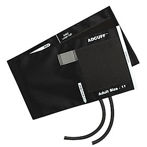 ADC 845-11ABK-2 Blood Pressure Cuff with 2 Tubes , Black BK, Adult, With 2 Tube