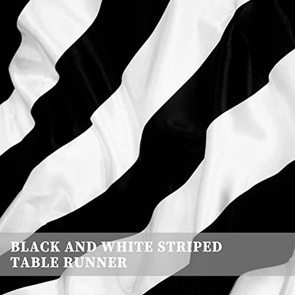 10 Pack Striped Table Runner Polyester Table Decor Classic Black and White Striped Table Runner Modern Elegant Design for Indoor Outdoor Events Banquet Party Wedding (12 x 72 Inch)