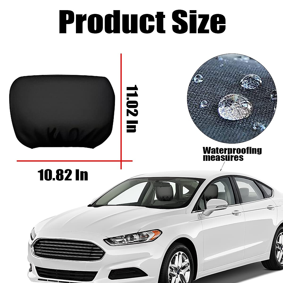 4PCS Car Headrest Covers, Soft Breathable Car Seat Head Rest Protector, Automotive Accessories for Van, SUV, Truck, All Car Models