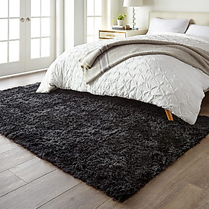Ophanie Black Area Rug 5x7 Rugs for Living Room, Fluffy Furry Shaggy Fuzzy Area Rug, Carpets for Bedroom Shag Plush Soft Large, Kids Home Decor Aesthetic